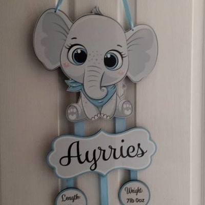 Baby Girl Door Hanger Hospital Door Hanger Personalized Baby - Etsy
