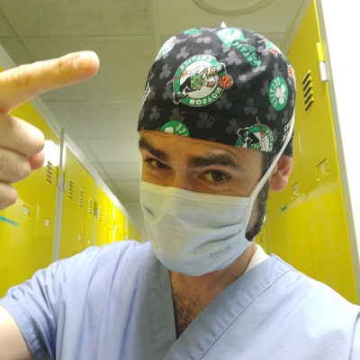 Surgical Regular Tie Back Scrub Hat for Men Boston Celtics Black - Etsy