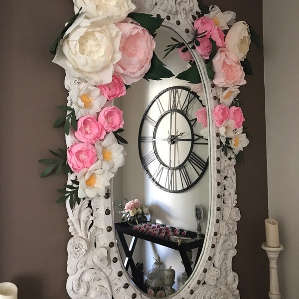 Paper Flower Wall Display. Girl Nursery Wall Decor. Garden Party Photo ...