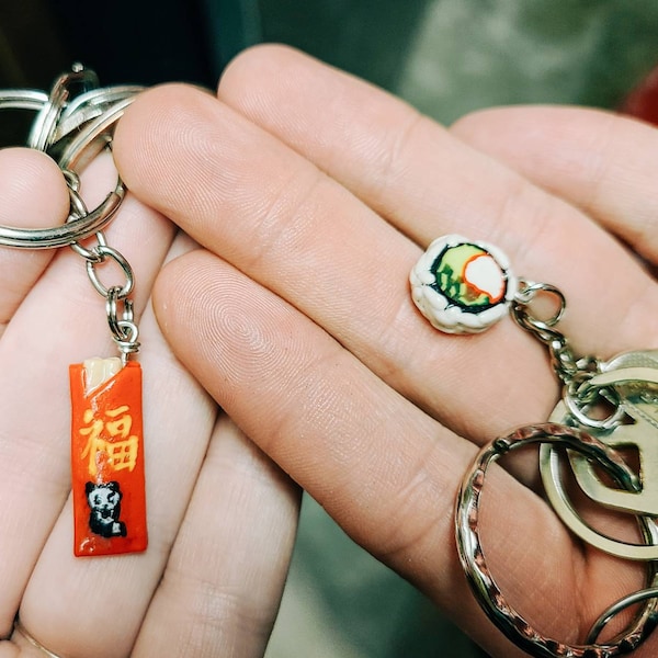 Koi Fish Miniature Pond, Cute Polymer Clay Keychain Miniature Fake Tiny ...