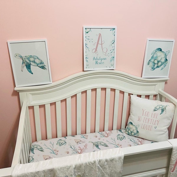 Sea Turtle Crib Bedding Set, Crib Bedding Set Girl, Sea Turtle Nursery ...