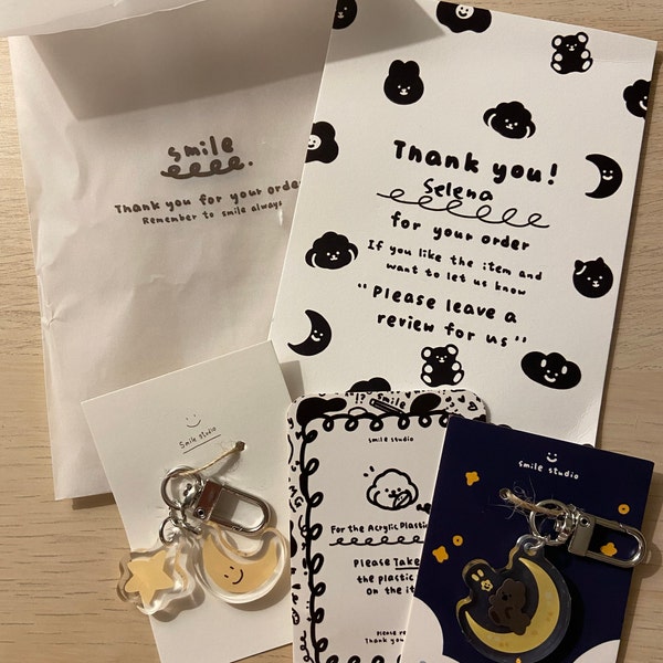 Rice Cake Puppy in Spring Card Holder Cute Acrylic Card Holder, Kawaii ...