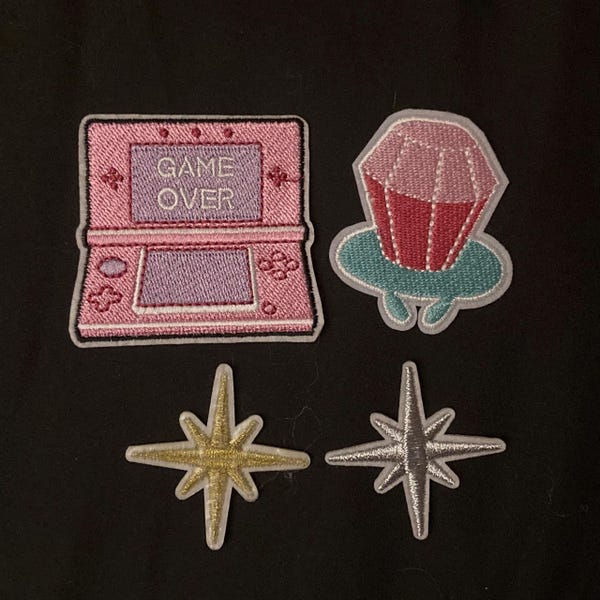 Pink 'game Over' Patch | Pastel Y2K Retro Handheld Game 90s 00s Video Gamer Iron-on Applique ...