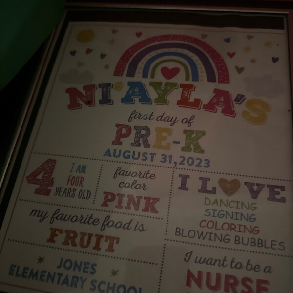 First Day of Pre-k Sign INSTANT DOWNLOAD PRINTABLE First Day of School ...