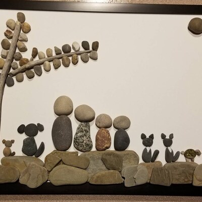 Peace Sign Pebble Art Rustic Decor - Etsy