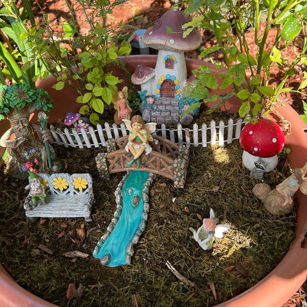Bridge - Wooden - Fairy Garden - 5" Long Miniature Bridge Fairy Garden ...