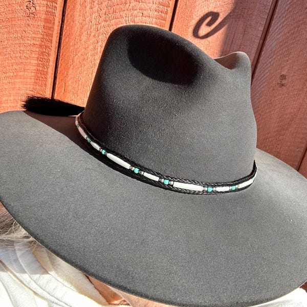 Beaded Hatband, Stretch Hat Band, Bold Rich Colors, Beaded Western ...