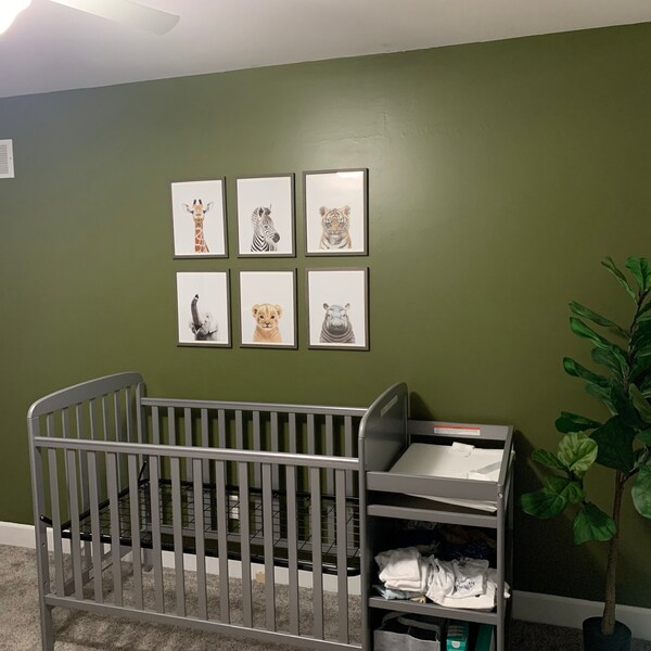Safari Nursery Prints Set of 6 Jungle Animal Prints Baby Animal Wall ...