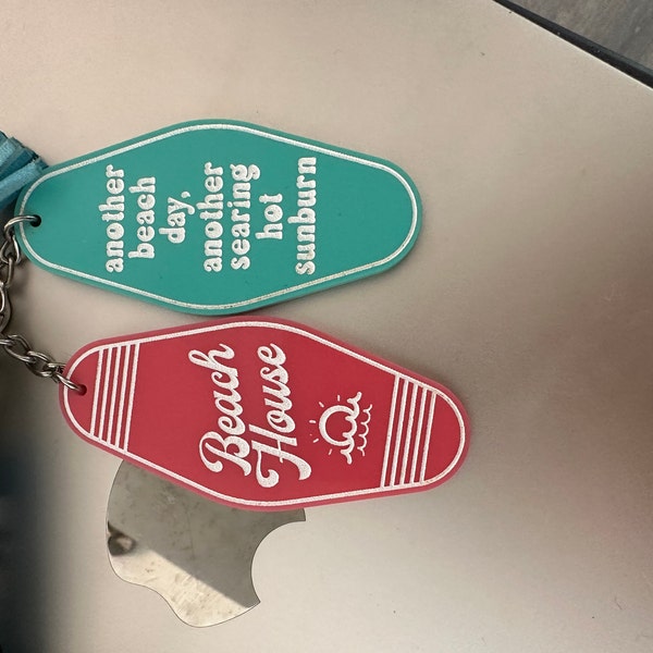 Vacation House Motel Keychain, Beach Lake Cabin, Retro Vintage Acrylic ...