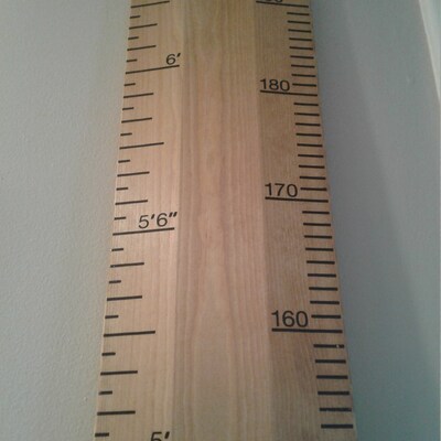 Wooden Ruler Height Chart 6'6, Personalised, Giant Kids Growth Chart ...