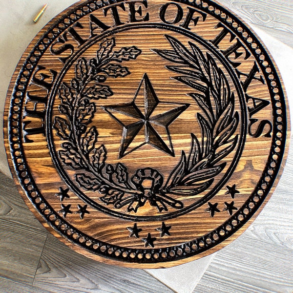 Texas Personalized Gift TEXAS Wall Art 18" State Seal of TEXAS Wall ...