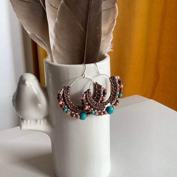 Macrame Earrings Tutorial 8, Micro Macrame Pattern, Pdf Tutorial, DIY Macrame Earrings, Step by ...