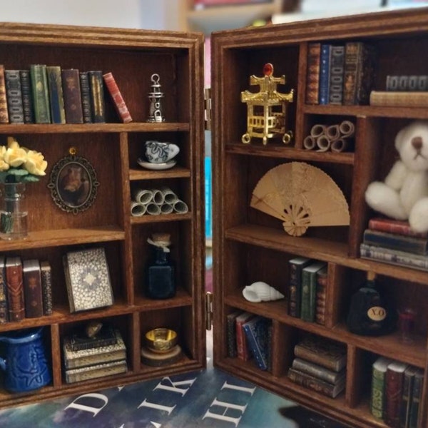 Decorative 1:12 Scale Miniature Library, Precious Miniature Gifts. - Etsy