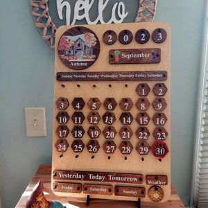 Wooden Perpetual Calendar for Kids,montessori Classroom, Homeschool ...