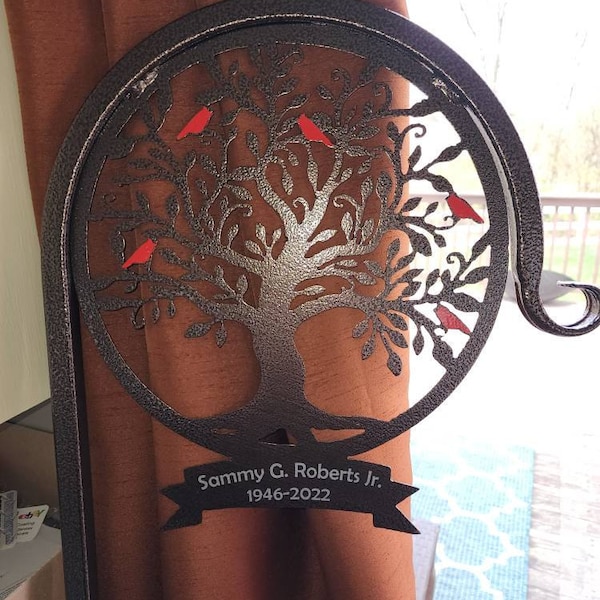 Tree of Life Shepherd Hook With or Without Cardinal Red Bird-60" Tall ...