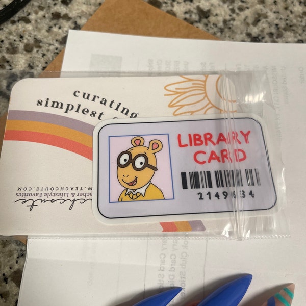 Arthur Library Card Sticker, Arthur Library Card Die-cut Sticker ...