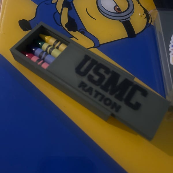 USMC Ration 3D Printed Box With Surprise Crayons - Fun Gag Gift for ...