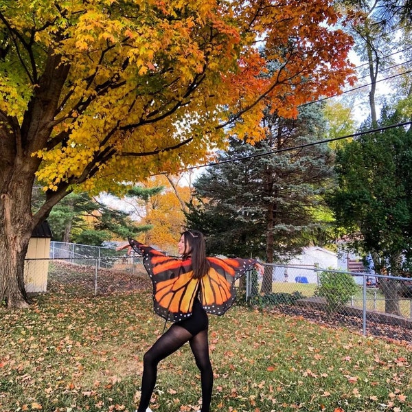 Butterfly Wings Monarch Cape Cloak Wings Costume Short Small Fantasy ...