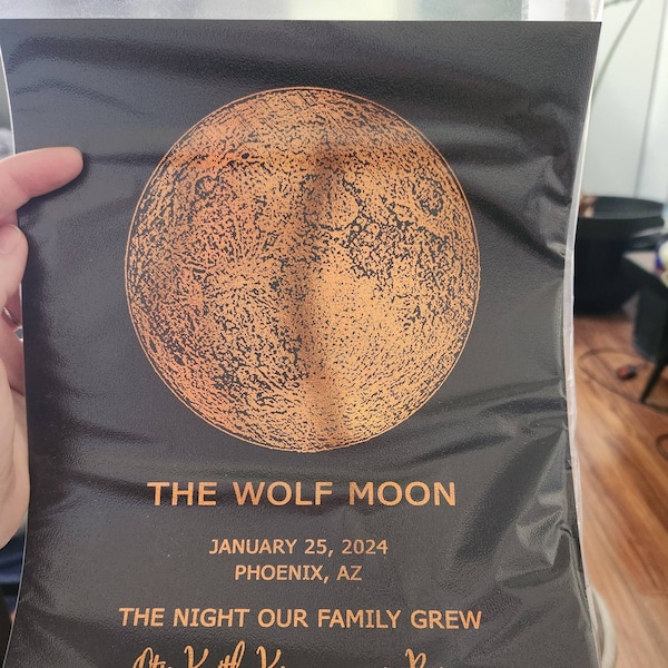 Personalized Moon Phase Print Custom Lunar Phase Poster Day You Were ...