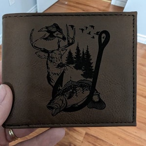 Engraved Deer in the Mountains or Deer Head on Leather Wrapped - Etsy