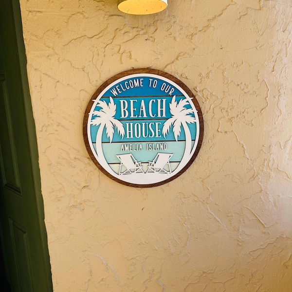 Custom Coastal Decor Sign, Personalized Family Name Sign, Beach House ...