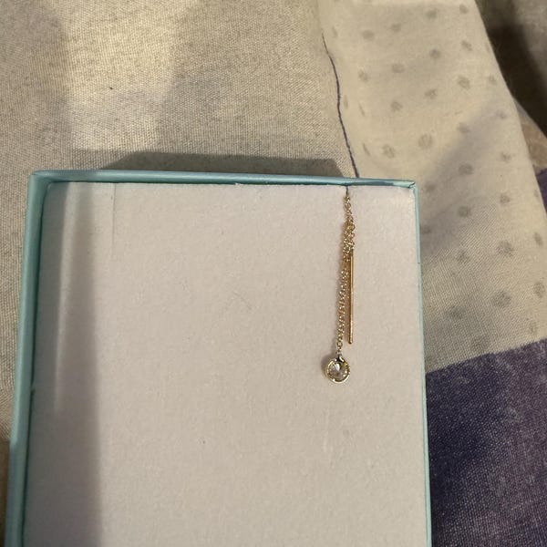 Diamond Threader Earrings 14k Gold / Delicate Gold Drop Chain Earrings ...