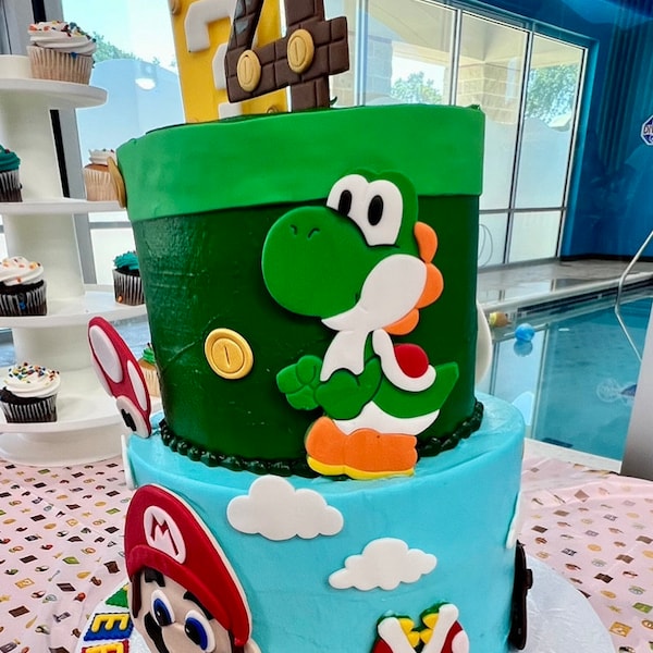 Yoshi Cake Topper Yoshi Birthday Cake Decorations Crafted World, Edible ...