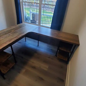 Small Corner Desk, Reclaimed Wood Corner Table Desk Solid Oak W/ 26 ...