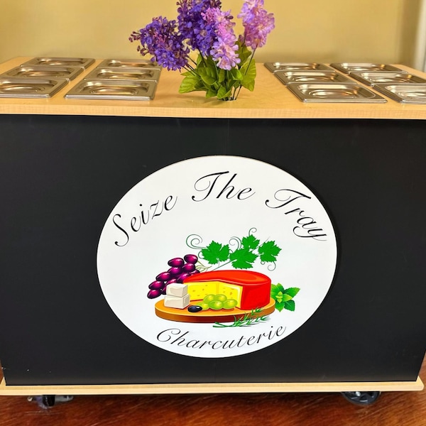 Custom Circular PVC Sign for Mobile Charcuterie Cart in Full Color Logo ...