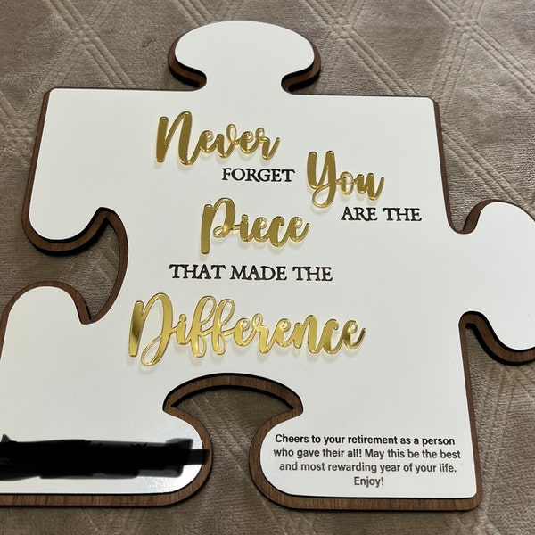 Personalized Retirement Puzzle Piece Gift: Engraved Farewell Present - Etsy