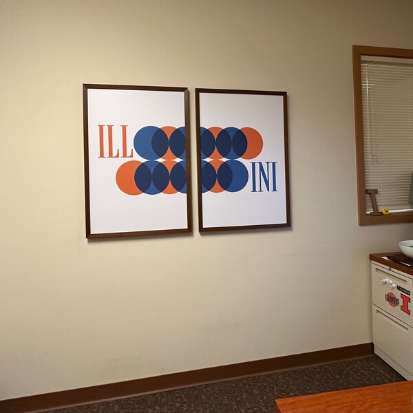 Champaign Illinois City Building Poster Print- Art Deco Style Black and ...