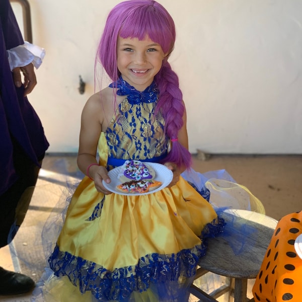 Descendants Girls Dress Costume Mal Descendants 2 Coronation Yellow ...