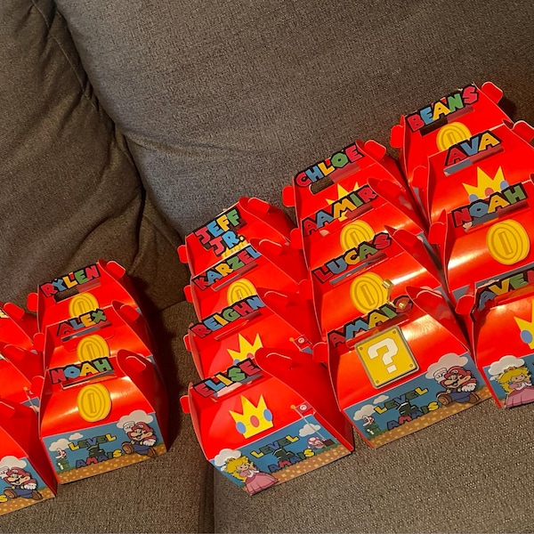3D Super Mario Brothers Party Favor Box: Custom Goodie Treat Box - Etsy