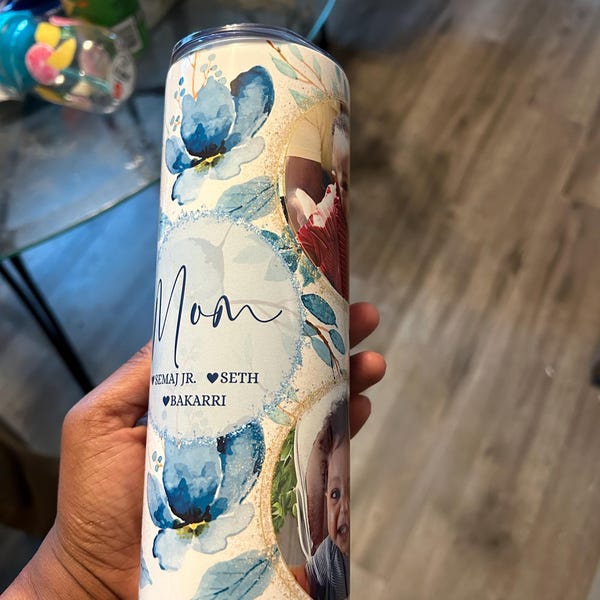 Personalized Grandma Picture Tumbler, Grandma Tumbler With Photos ...