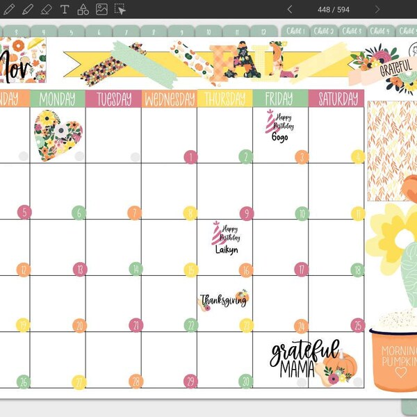September Digital Planner Sticker, Fall Precropped Goodnotes Stickers ...