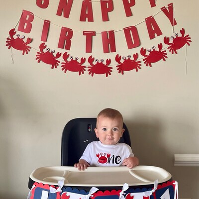 Crab Banner/under the Sea Birthday Banner/ Ocean Banner/birthday Banner ...