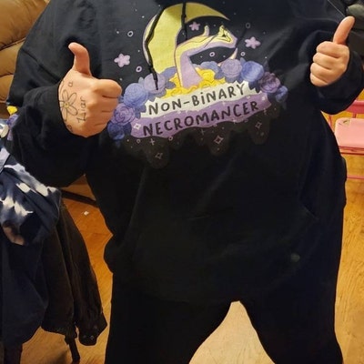 Nonbinary Sweatshirt Non-binary Necromancer Unisex Hoodie LGBT Witch ...