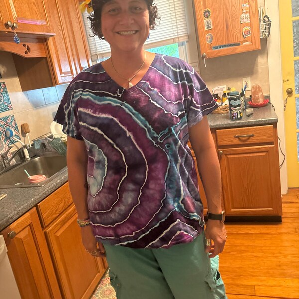 Geode Tie Dye Shirt, Psychedelic Clothing, Tye Dye Shirt, 50th Birthday ...