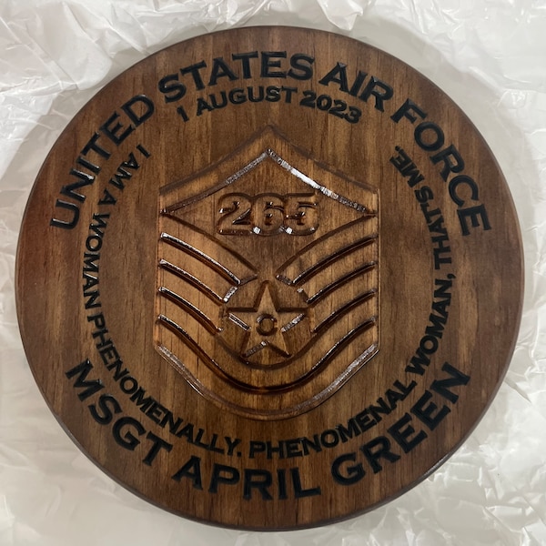 USMC Staff NCO Series Carved Wood Plaque - Sergeant Major Retirement ...