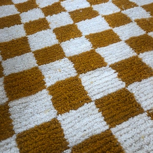 Checkered Rug Blue, Checker Moroccan Rugs Runner, Handmade Shaggy ...