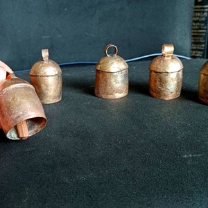 Yuletide Bells Set of 3 Large Rustic Gold Bells With Rope Standing ...