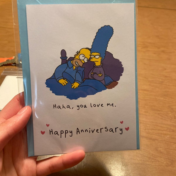 Homer and Marge Simpson, Simpsons Funny Anniversary Card, Funny ...