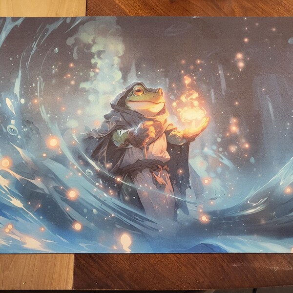 Lofi Desk Mat, Kawaii Gaming Mouse Pad, Cute Frog Deskpad, Lily Pad ...