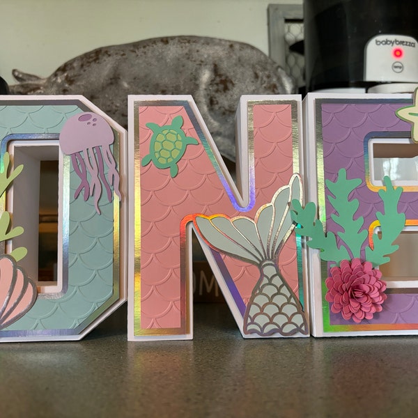 Mermaid 3D Letters, Mermaid Party Theme, One Birthday, Birthday Party ...