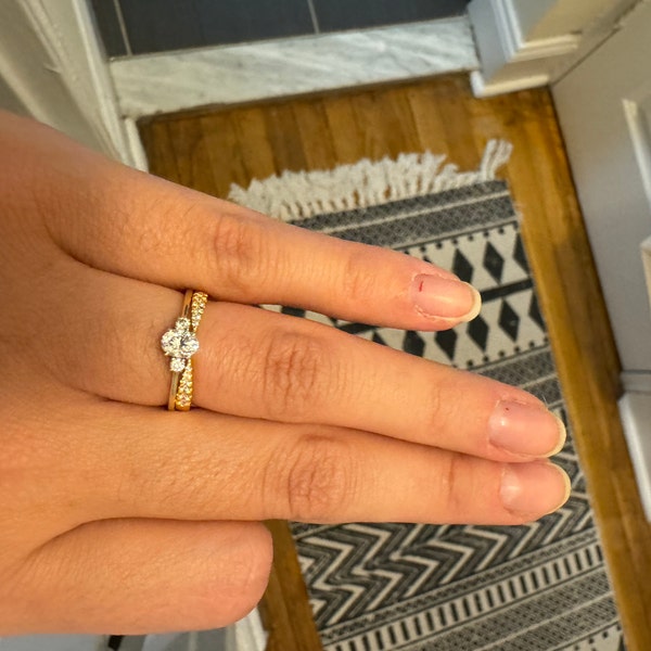 Pavé Minimalist Open Ring by Caitlyn Minimalist • Dainty Stacking Ring ...