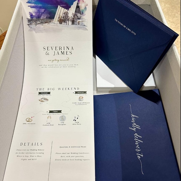 Tri Folding Wedding Invitation, Tri Fold Invite, Rustic Wedding ...