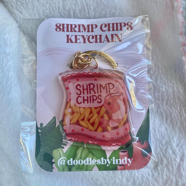 Shrimp Chips Keychain, Asian Keychains, Snack Keychains,bag Charm - Etsy