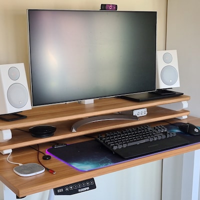 Solid Oak Monitor Stand Custom Size / Shelf / Raiser/ Home Office/ Imac ...