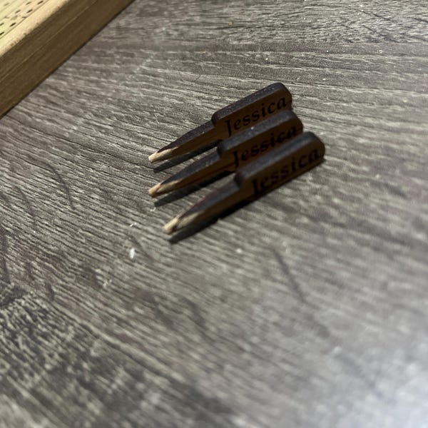 Personalized Cribbage Pegs, Custom Engraved Maple or Cherry Wood - Etsy