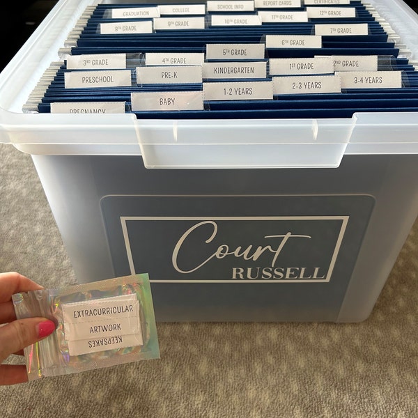 Kids File Box , Milestone Tote , Memory Box , Organization School Box ...